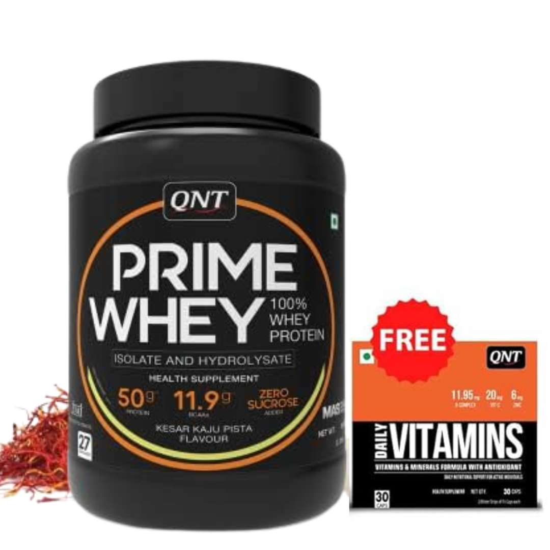 QNT Prime Whey 1 kg, Flavor- Kesar Pista | The Muscle Kart.com